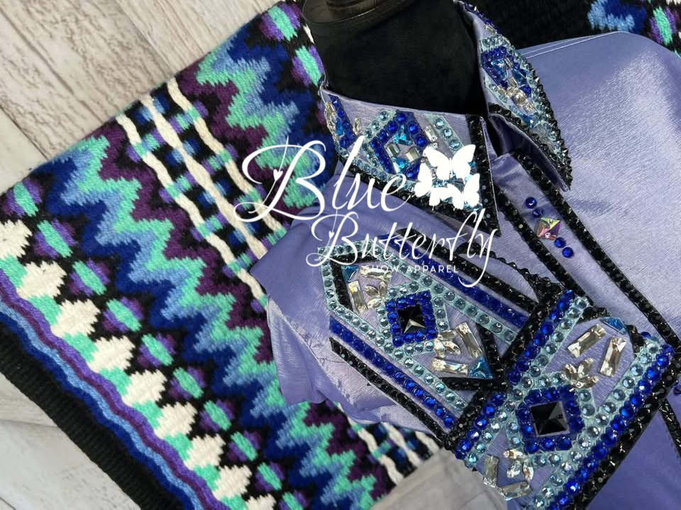 Teagan Tall Cuff Day Shirt – Blue Butterfly Show Apparel